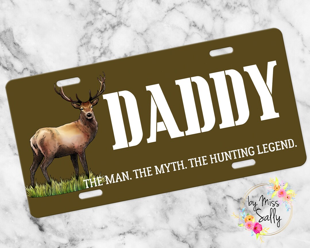 Daddy Personalized Hunting License Plate, Deer Hunting Gift, Men's ...