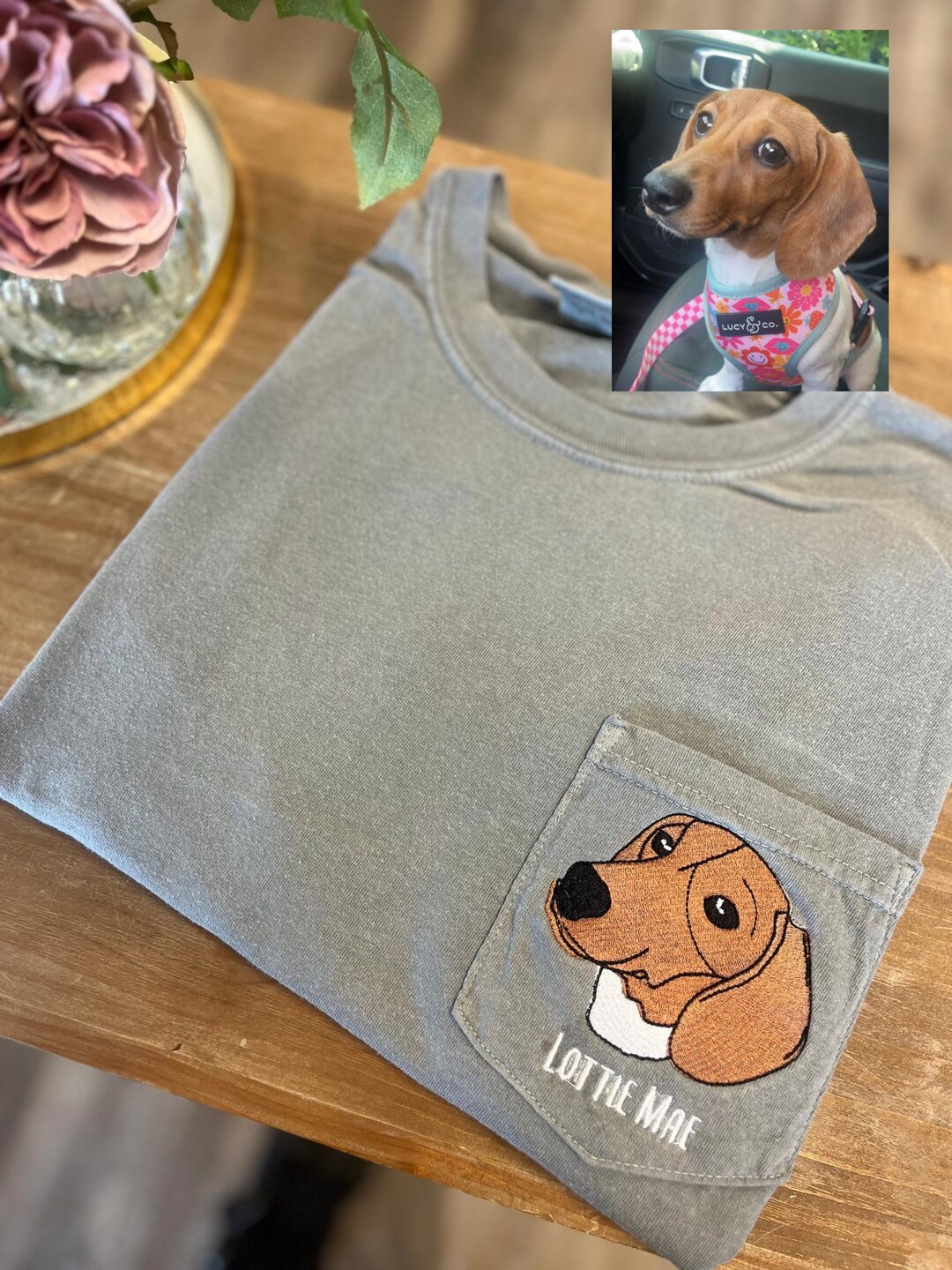Custom Dog Face Shirt, Embroidered Custom Pet Shirt, Dog Mom Shirt, Dog ...