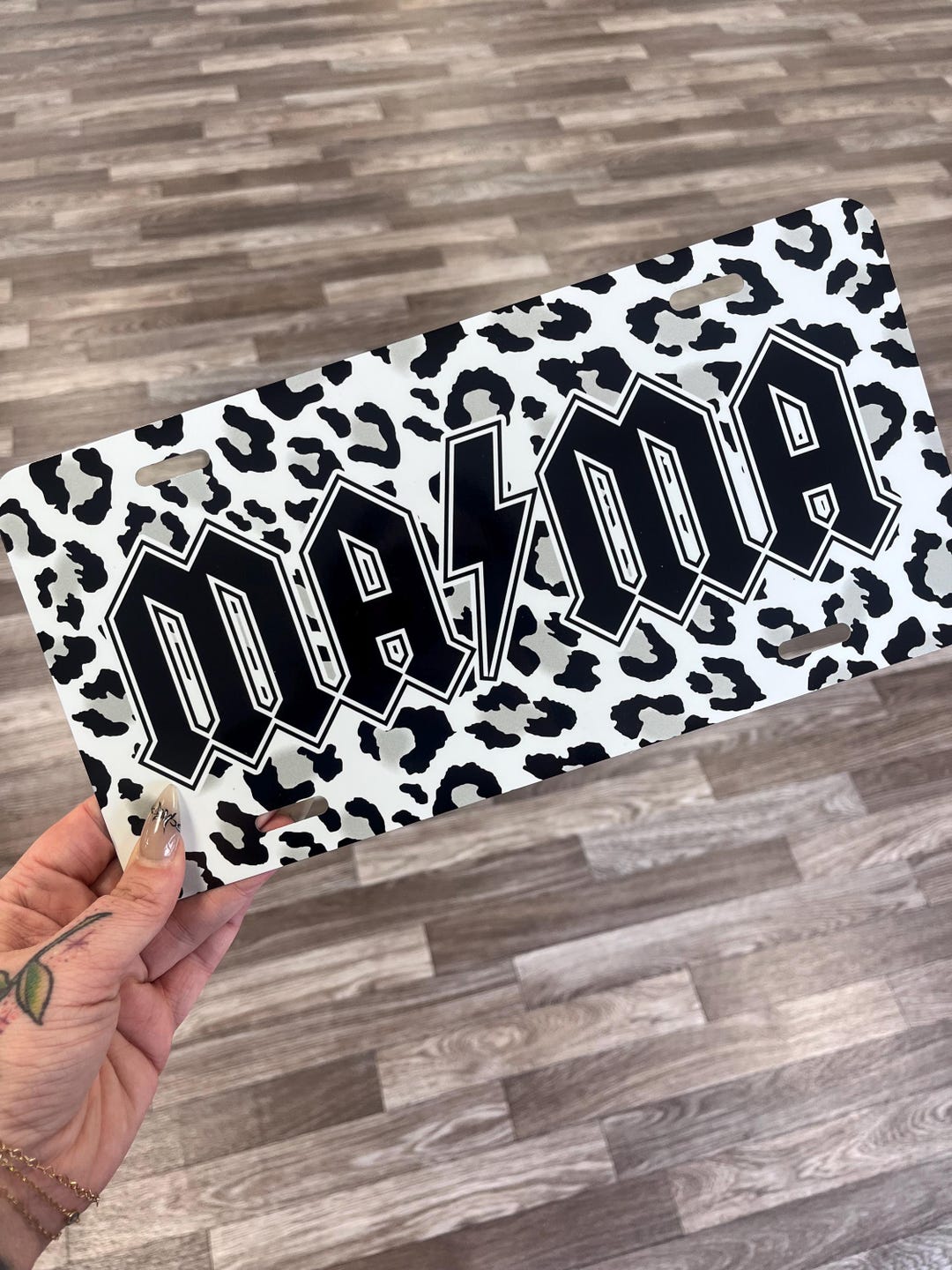 Mama Leopard License Plate, Custom Car Tag for Women, Car Coasters ...