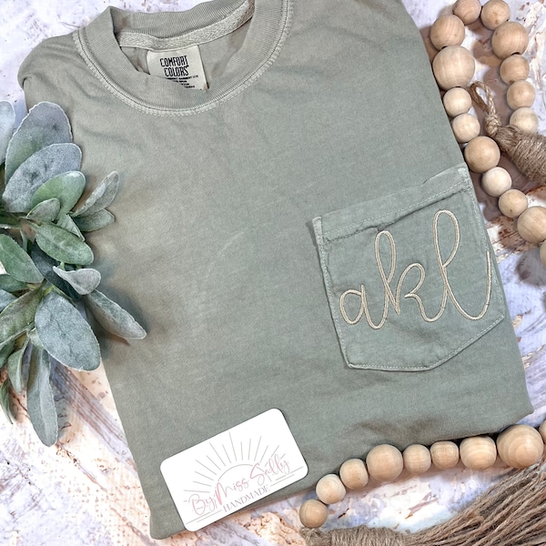 Monogram Pocket Tee - Etsy