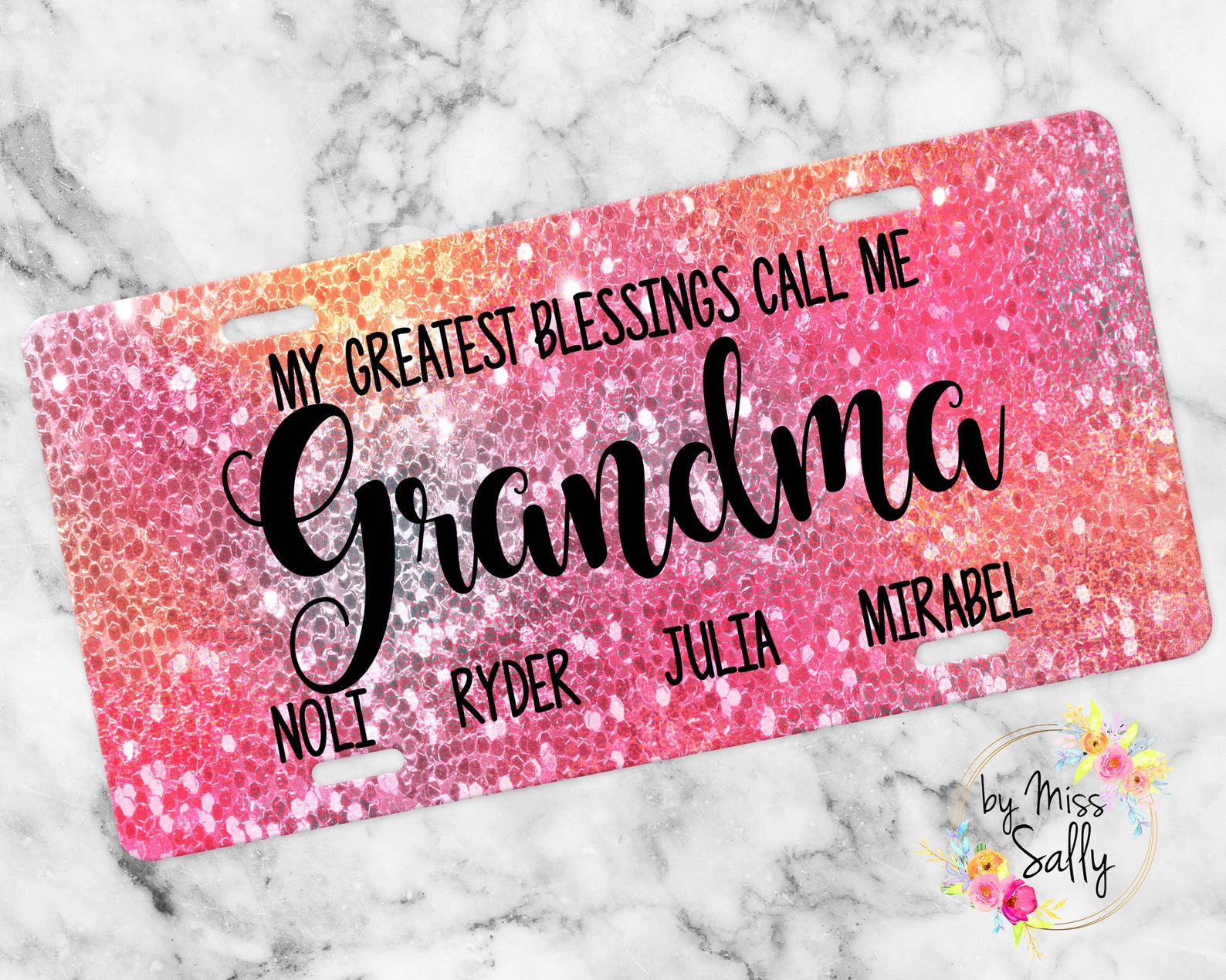 Grandma Personalized License Plate Name Car Tag Vehicle Tag | Etsy