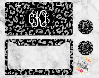 Leopard Monogram License Plate Personalized License Plate - Etsy