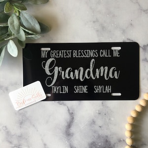 Grandma Personalized License Plate, Name Car Tag, Vehicle Tag, Custom ...
