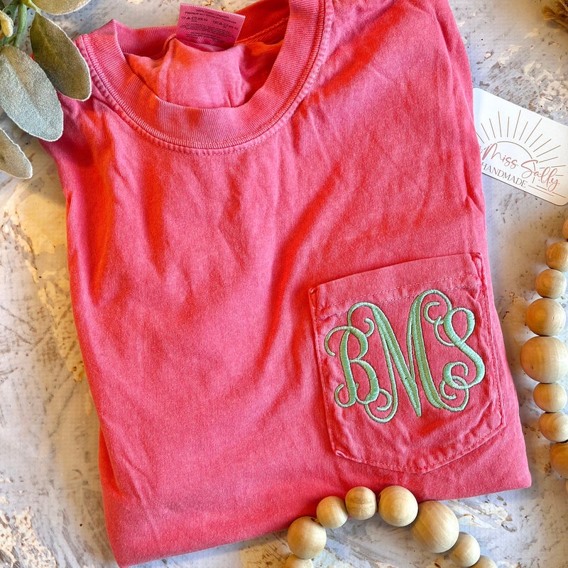 Monogram Pocket Tee - Etsy