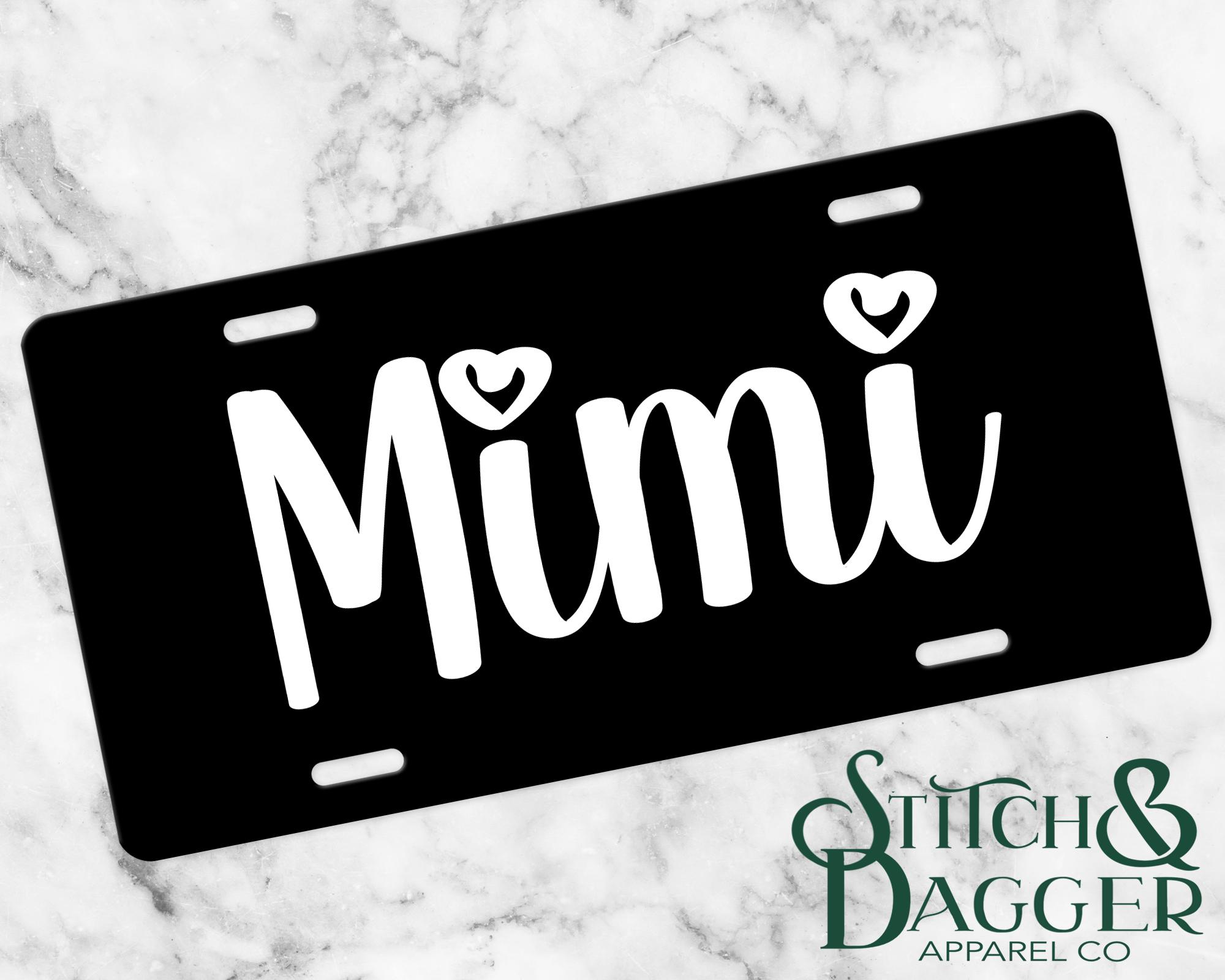 Black Personalized License Plate, Mimi Car Tag, Front Car Tag, Custom ...