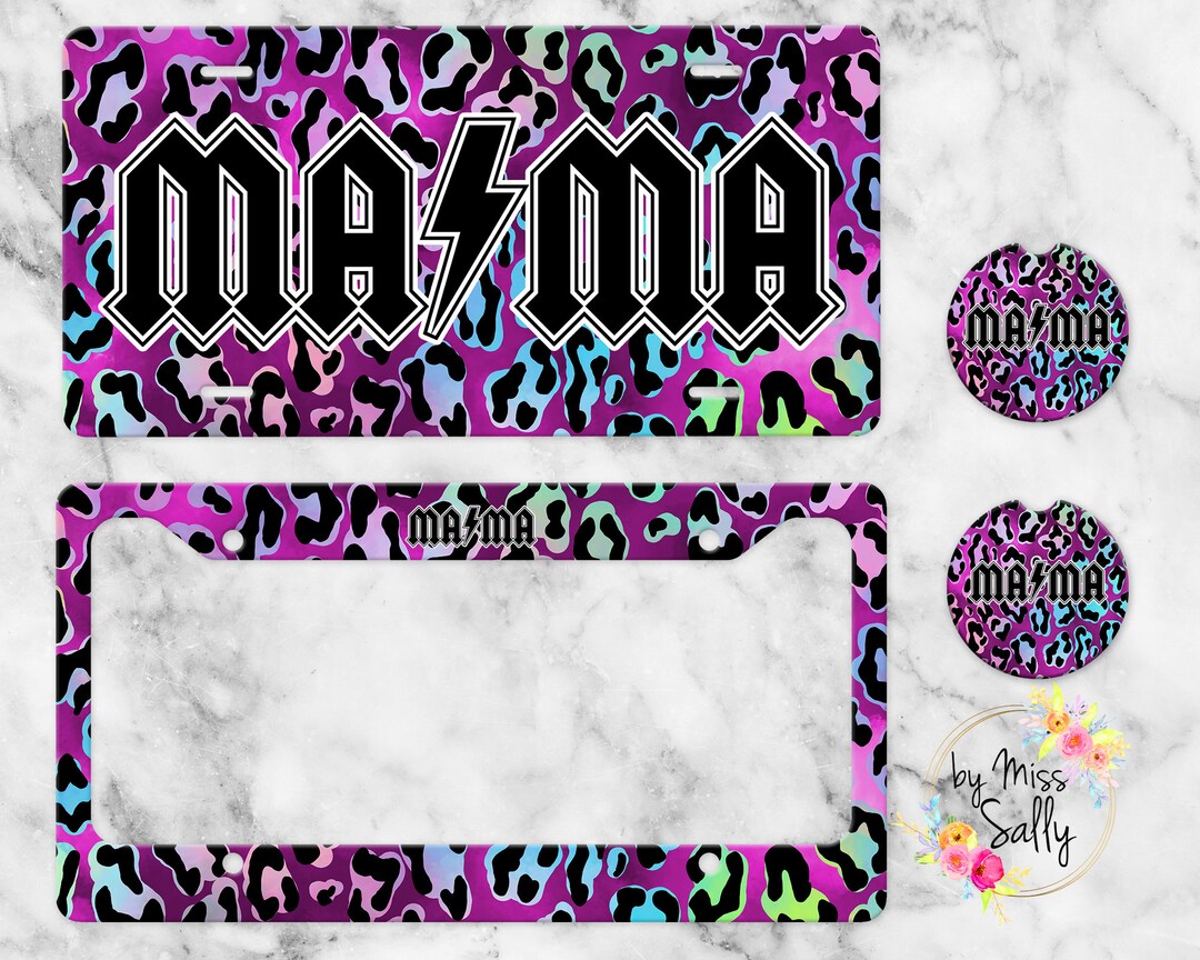 Mama Purple Leopard License Plate, Custom Car Tag for Women, Car ...