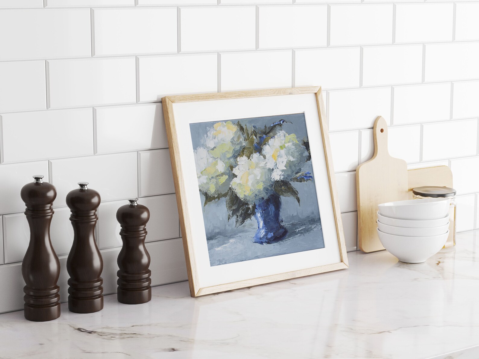 HYDRANGEA Palette Knife Painting Print - Etsy