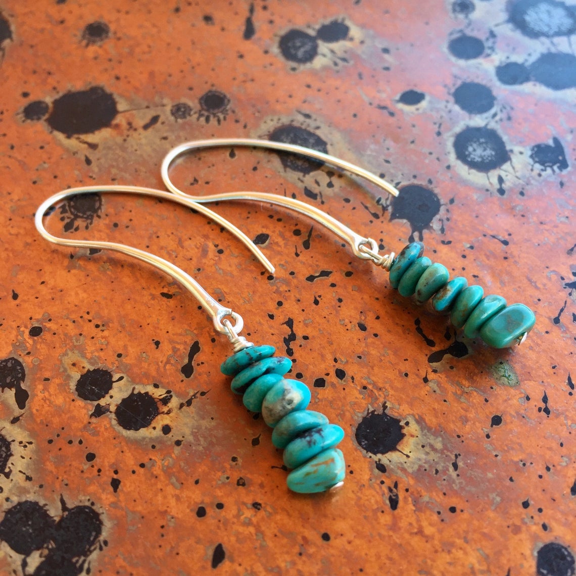 Genuine . Blue Green . Arizona . Turquoise . Unique . Sterling Silver ...