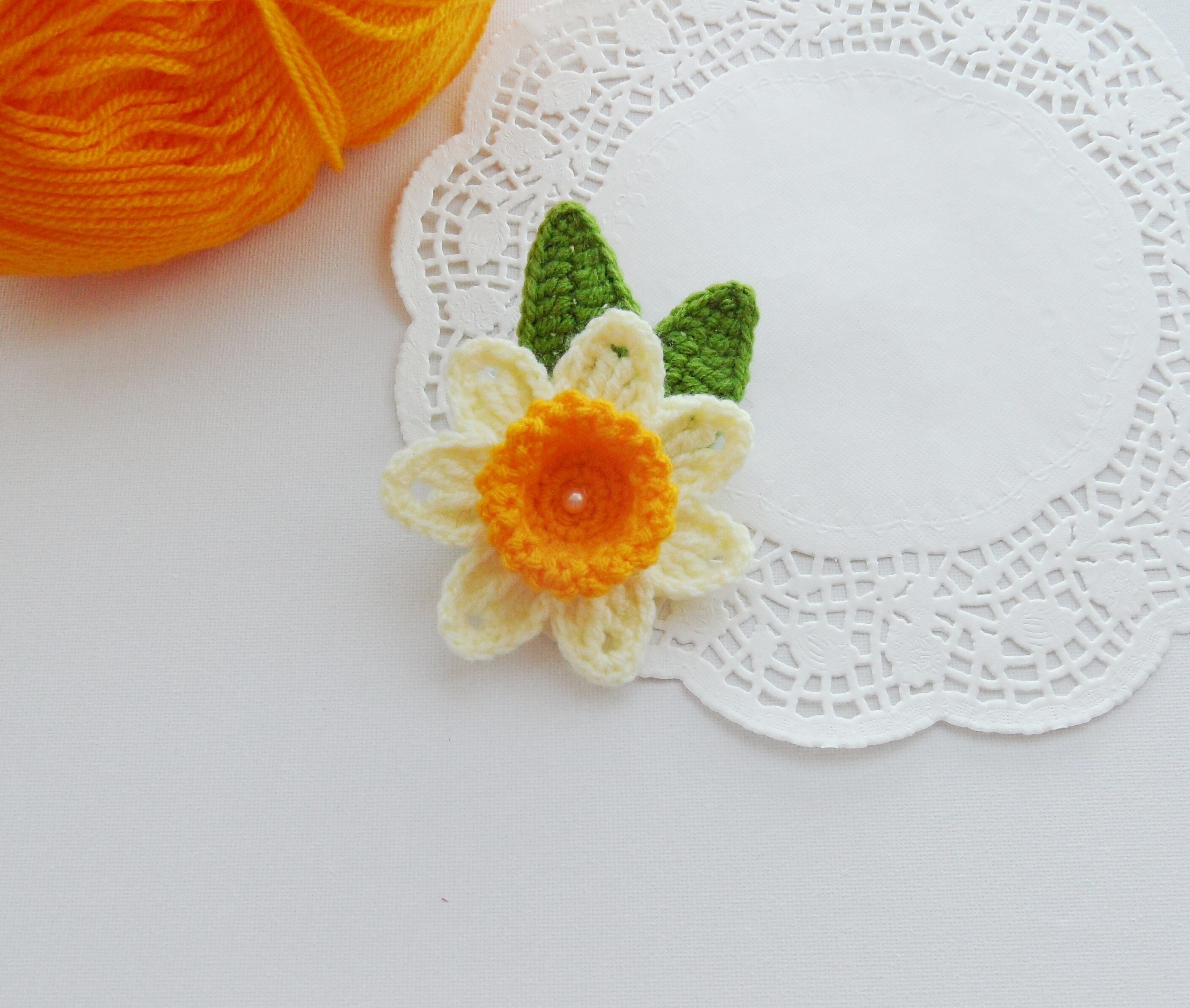 Crochet Daffodil Brooch Daffodil Flower Yellow Daffodil - Etsy UK