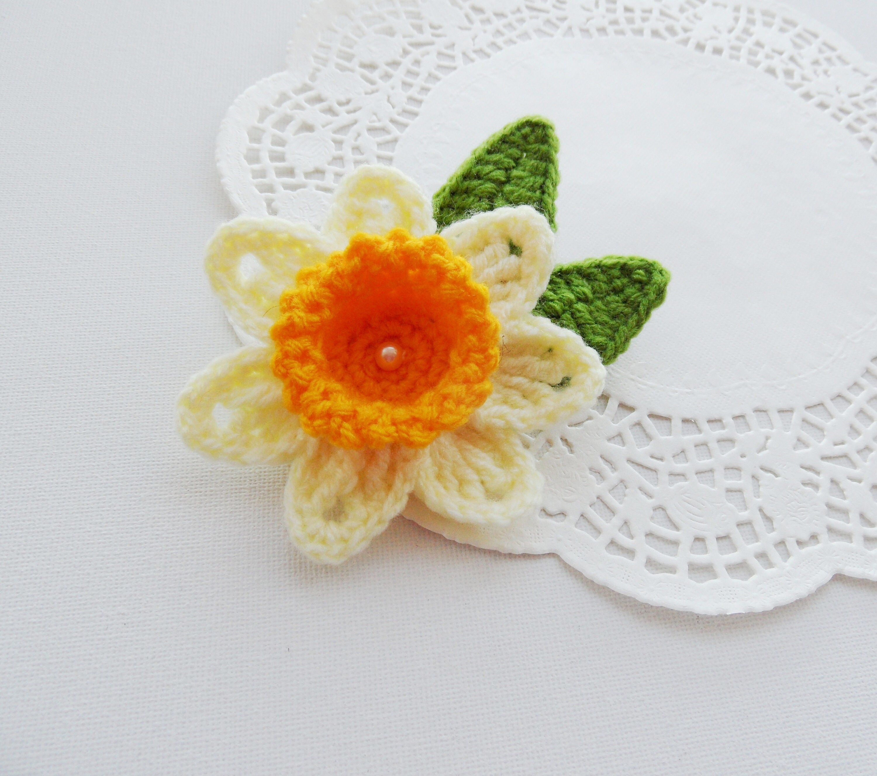Crochet Daffodil Brooch Daffodil Flower Yellow Daffodil - Etsy UK