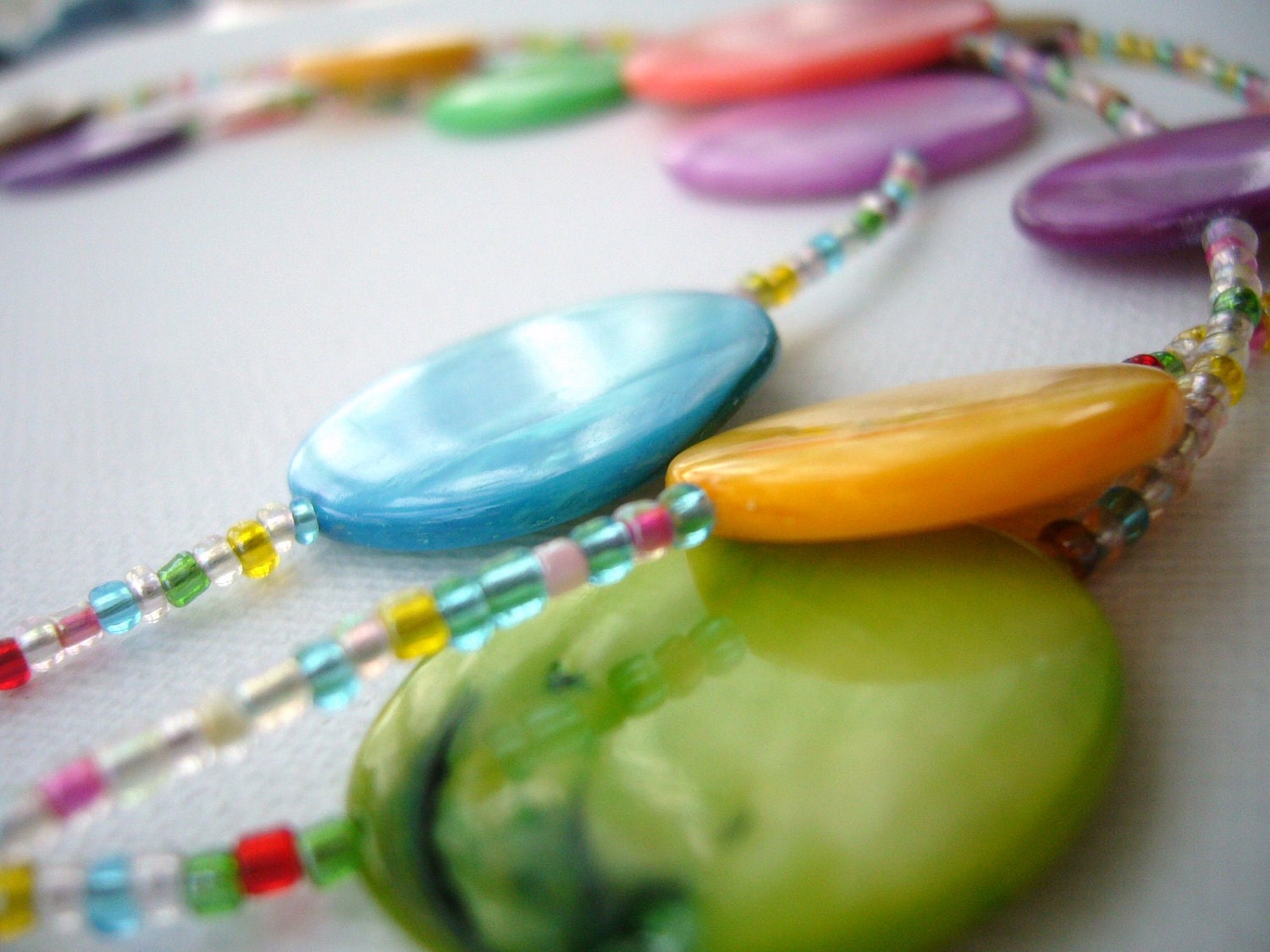 Necklace Strand Necklace Beaded Necklace Layered Necklace Multicolored ...