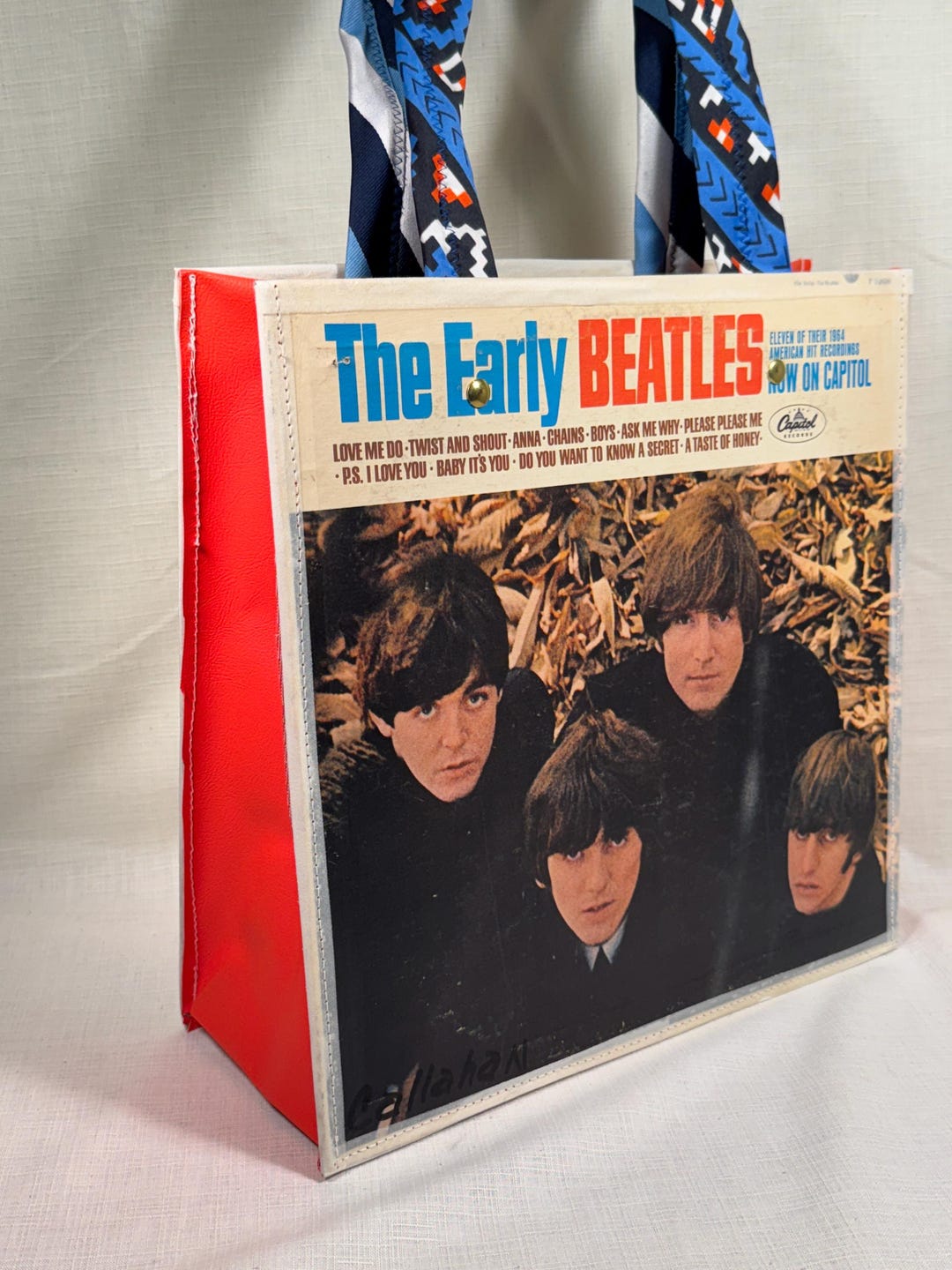 BEATLES Record Album Cover Tote Bag**necktie Handles!**upcycled Vinyl ...