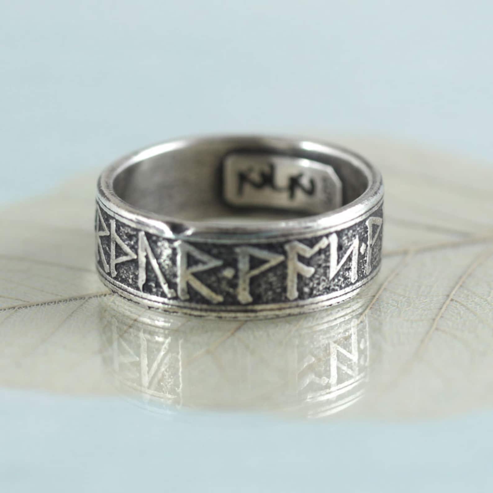Rustic Sterling Silver Viking Rune Ring - Ancient Find - Etsy