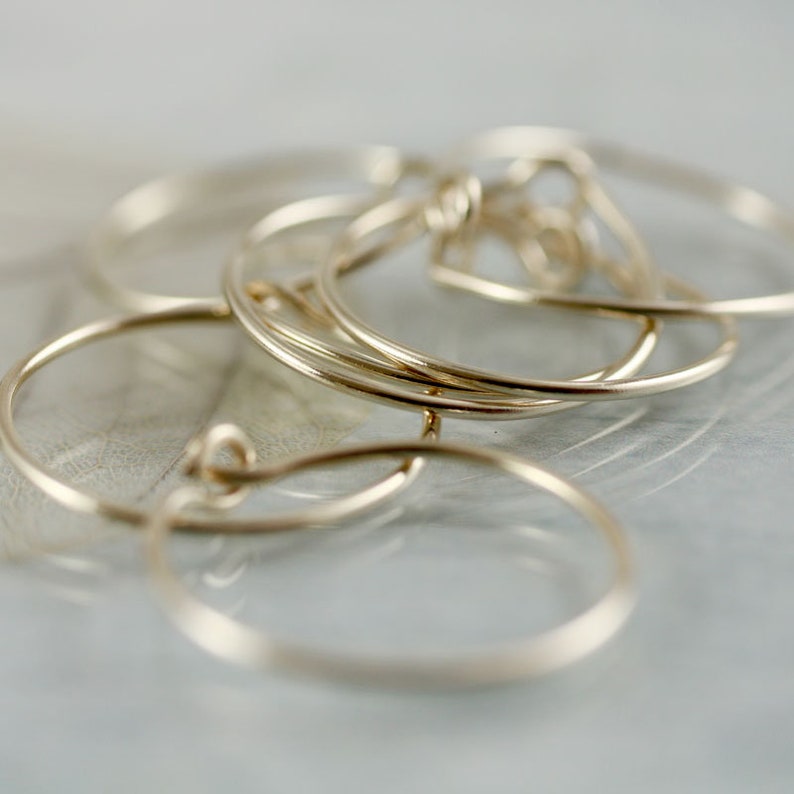 Gold Hoops With Tiny Leaf Dangles 14 Ct Gold Fill Hoop - Etsy