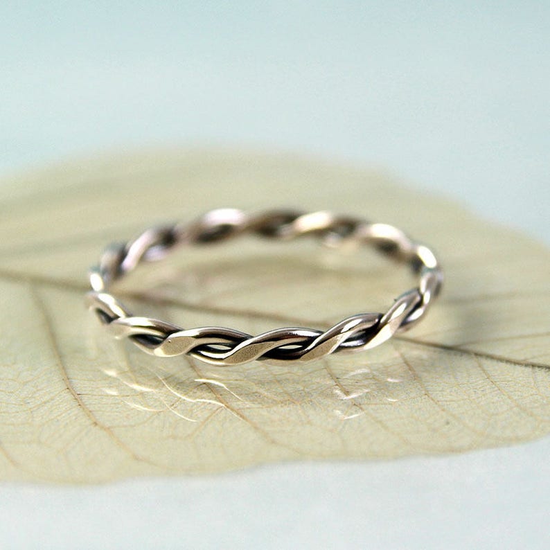 Twisted Silver Ring 1 Mm Wire Dainty Rings Silver Twist Rope - Etsy