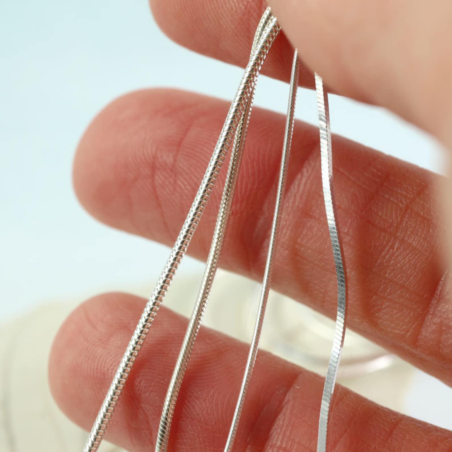 Silver Snake Chain Choose Thickness and Length 16 or - Etsy