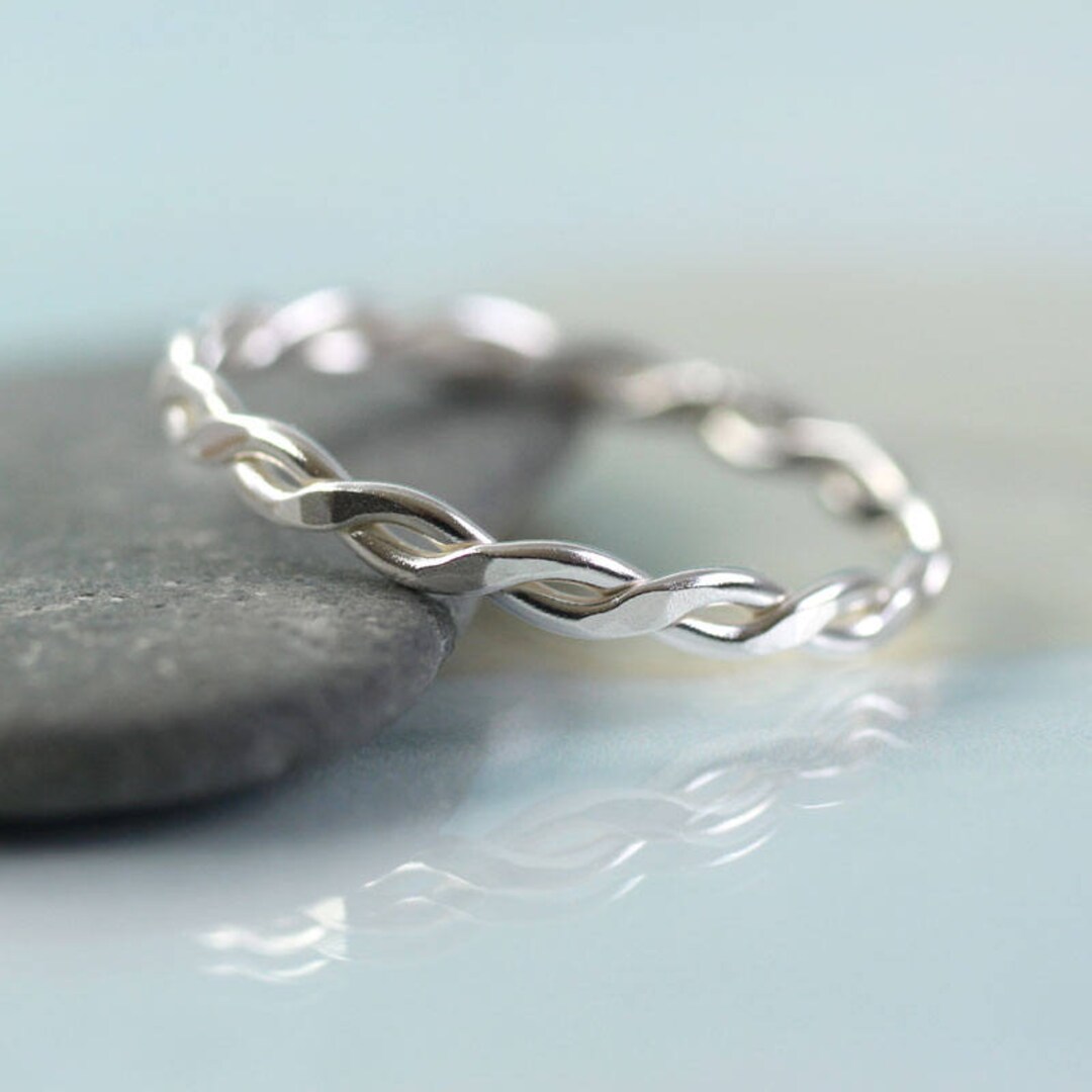 Twisted Silver Ring 1 Mm Wire Dainty Rings Silver Twist Rope Ring ...
