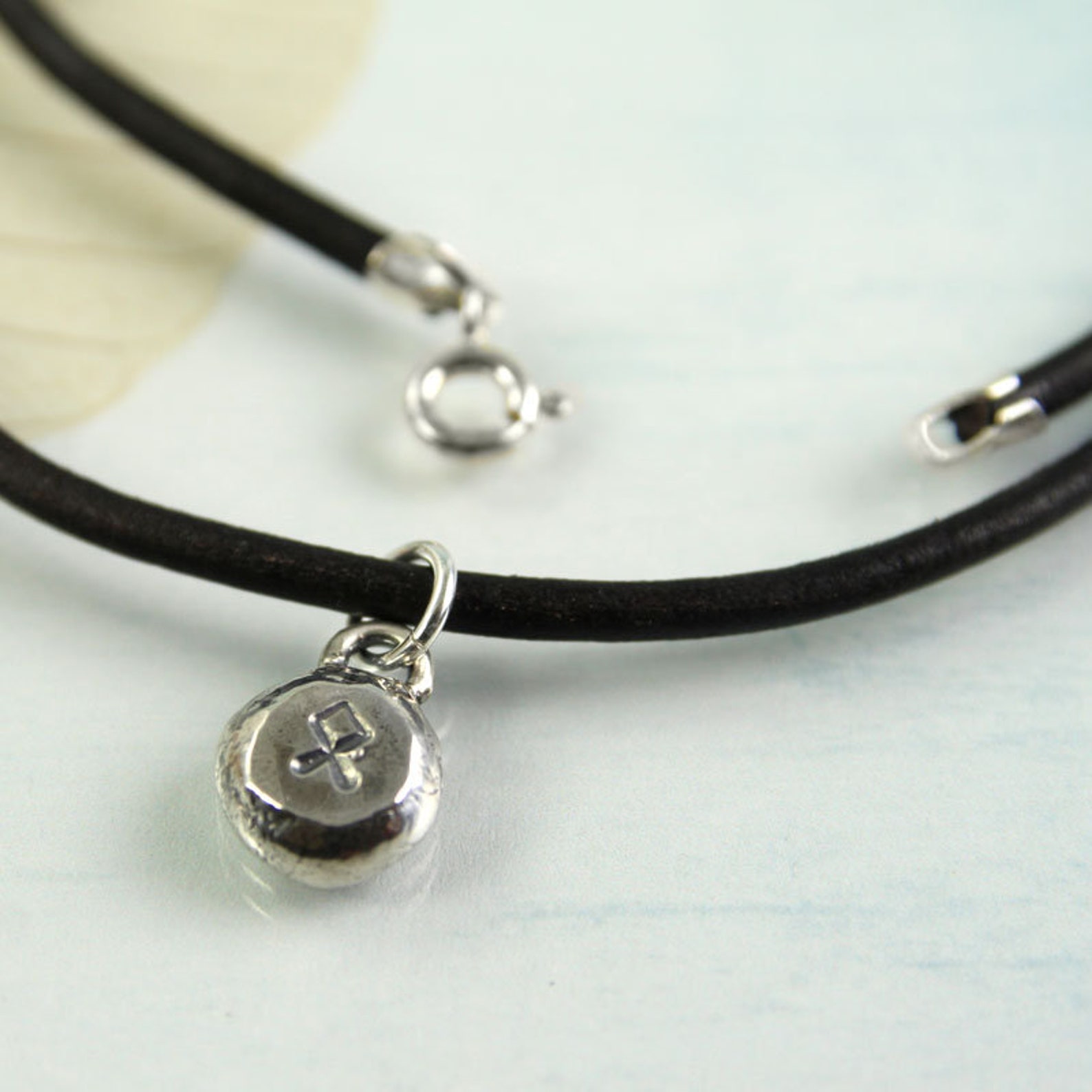 Silver Rune Pendant Small Nugget Rustic Recycled Silver - Etsy