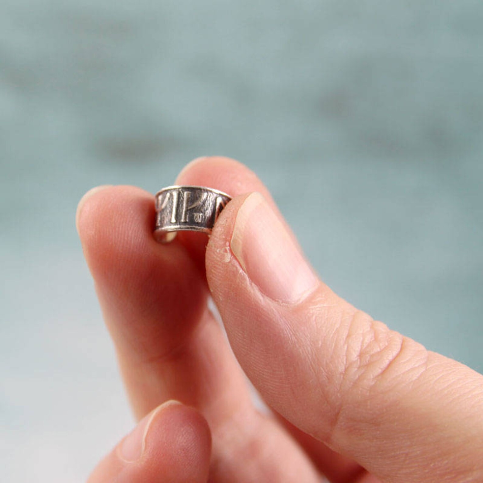 Sterling Silver Dwarf Runes Ear Cuff, Come Back to Me - Etsy
