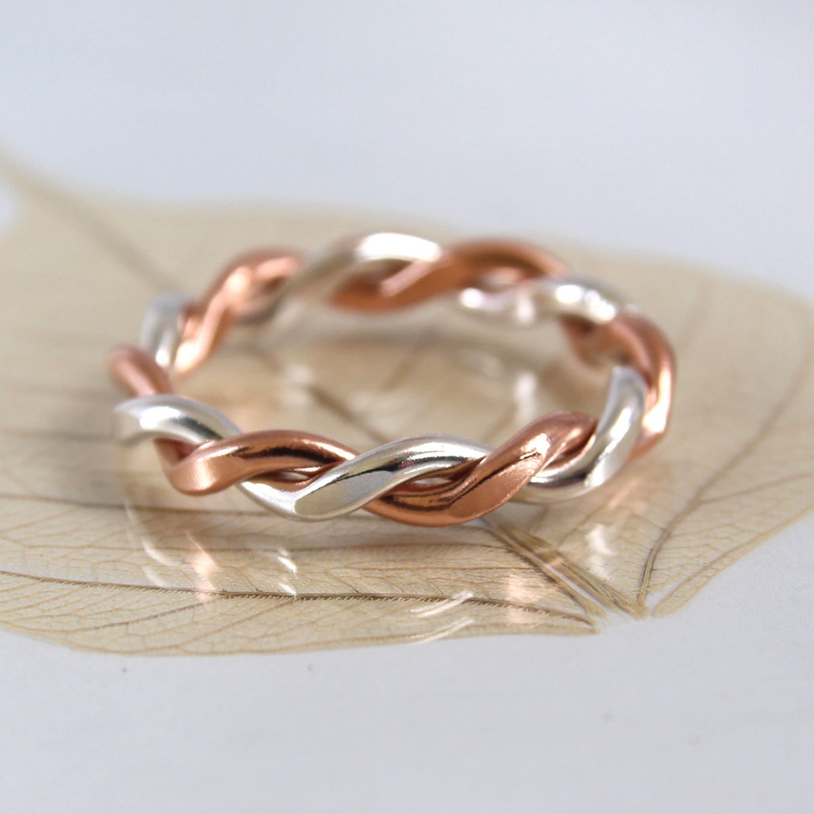 Chunky Silver Copper Twist Ring 2 Mm Wire 4 Mm Wide - Etsy
