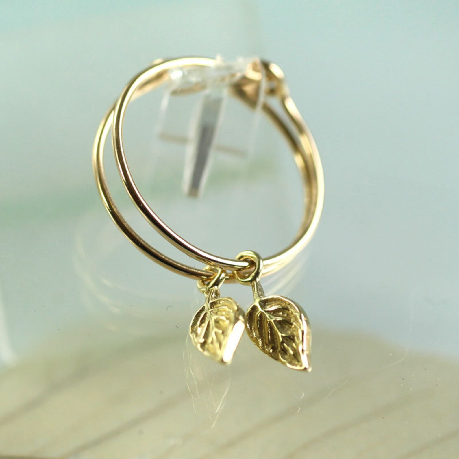 Gold Hoops With Tiny Leaf Dangles 14 Ct Gold Fill Hoop - Etsy