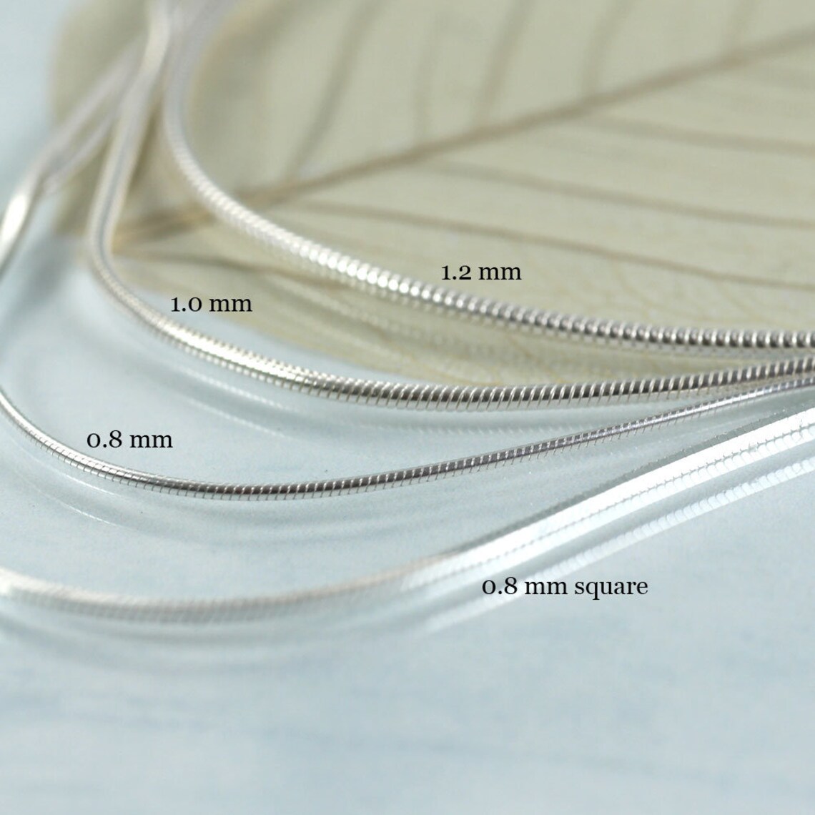 Silver Snake Chain Choose Thickness and Length 16 or - Etsy