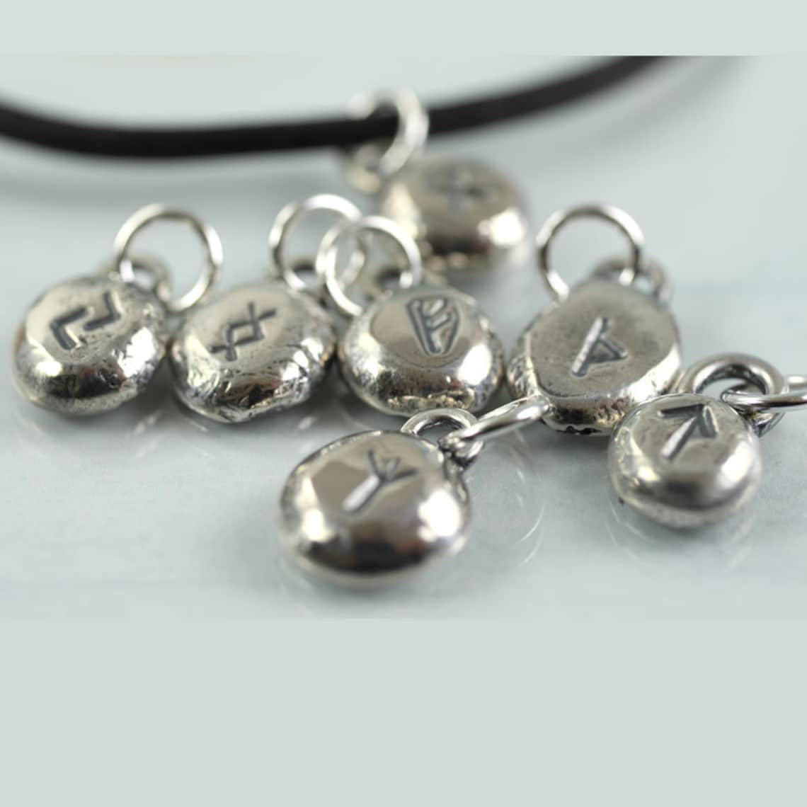 Silver Rune Pendant Small Nugget Rustic Recycled Silver | Etsy