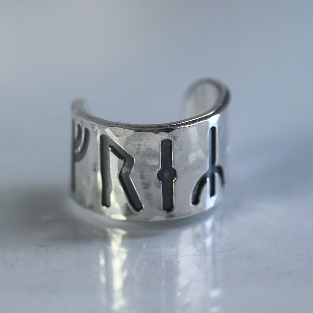 Rune Silver Ear Cuff Choose 5 Younger Futhark Runes for Your ...