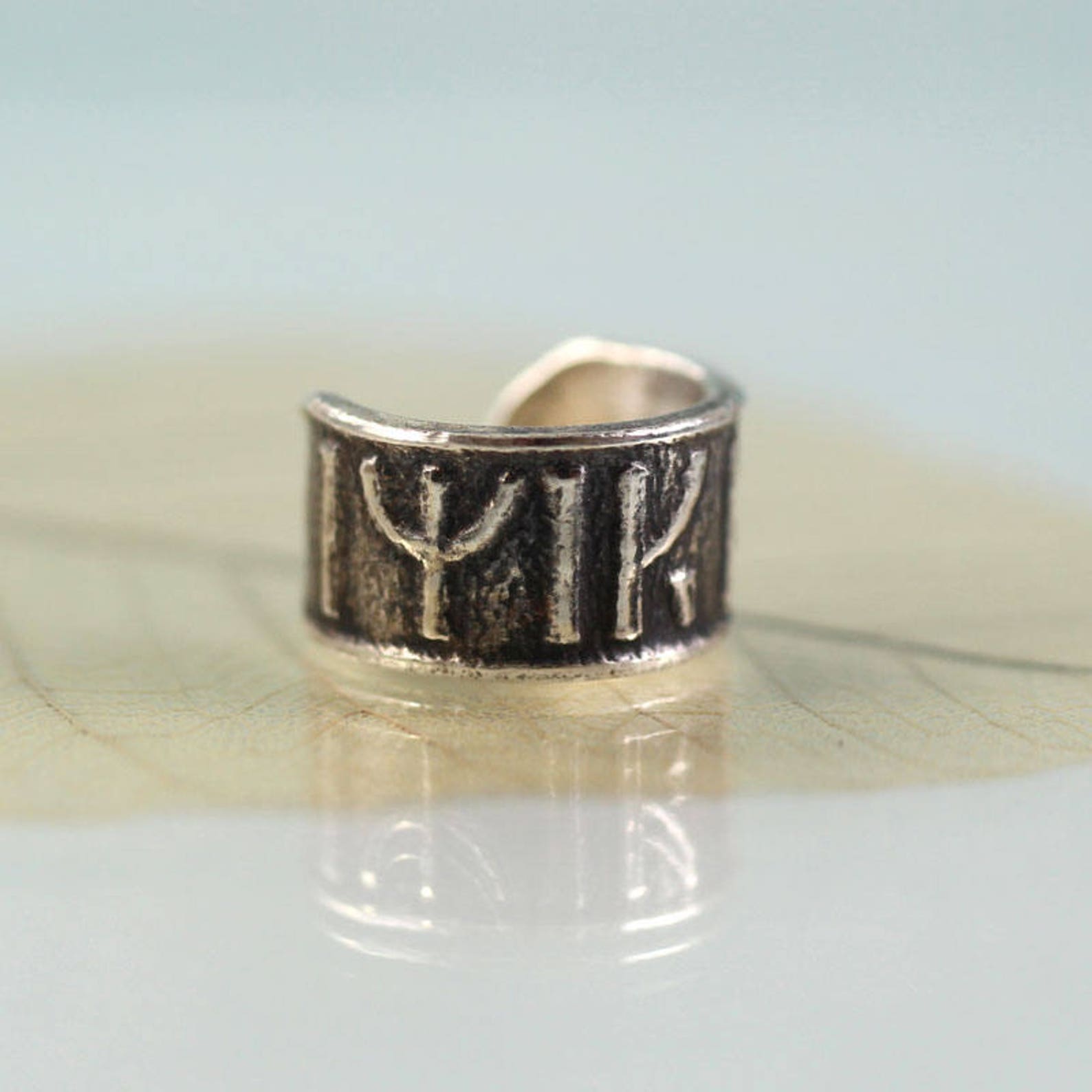 Sterling Silver Dwarf Runes Ear Cuff, Come Back to Me - Etsy