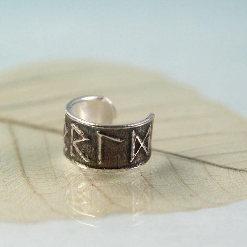 Silver Ear Cuff With Custom Viking Runes Choose 5 Runes for | Etsy UK