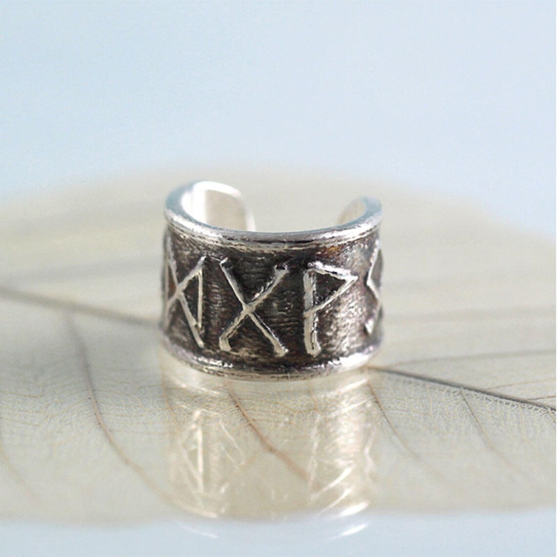 Silver Ear Cuff With Custom Viking Runes Choose 5 Runes for - Etsy