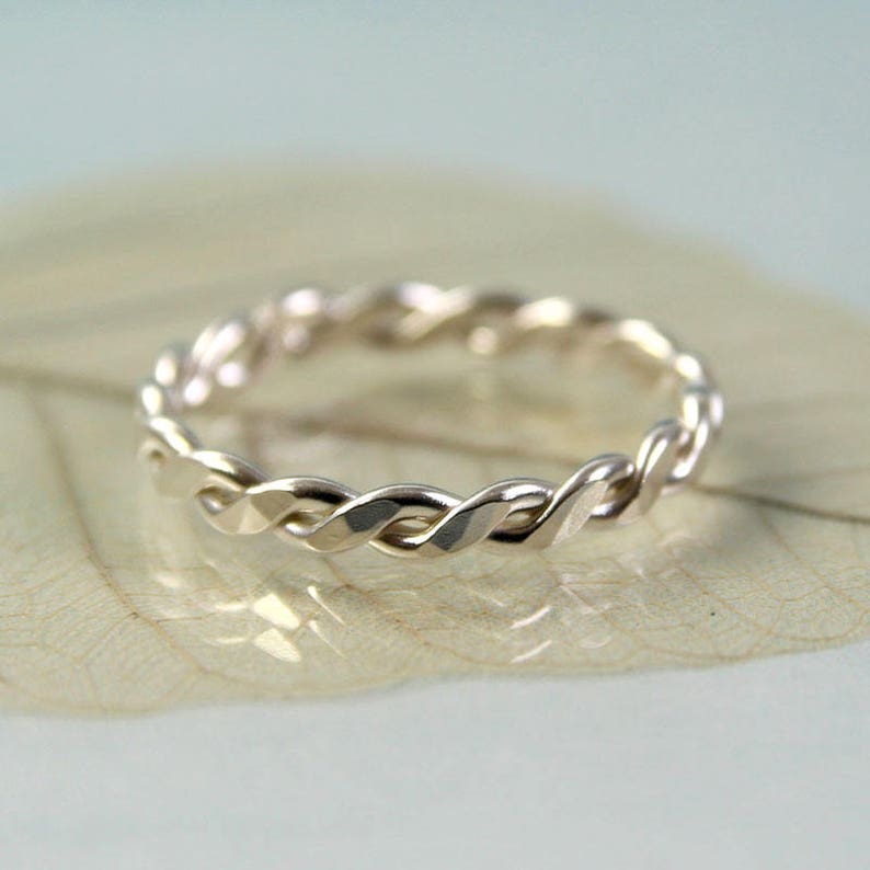Silver Twist Ring Sterling 1.2mm Wire Stacking Twisted Rope - Etsy