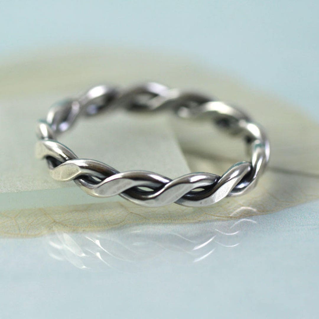 Sterling Silver Celtic Twist Ring: Hand Forged Rope 1.5 Mm Wire - Etsy