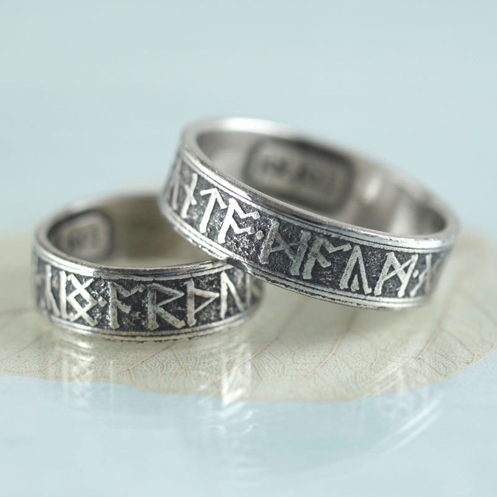 Rustic Sterling Silver Viking Rune Ring - Ancient Find - Etsy