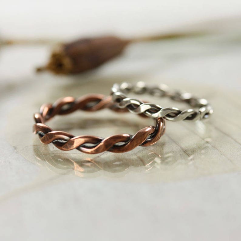 Silver Twist Ring Sterling 1.2mm Wire Stacking Twisted Rope - Etsy