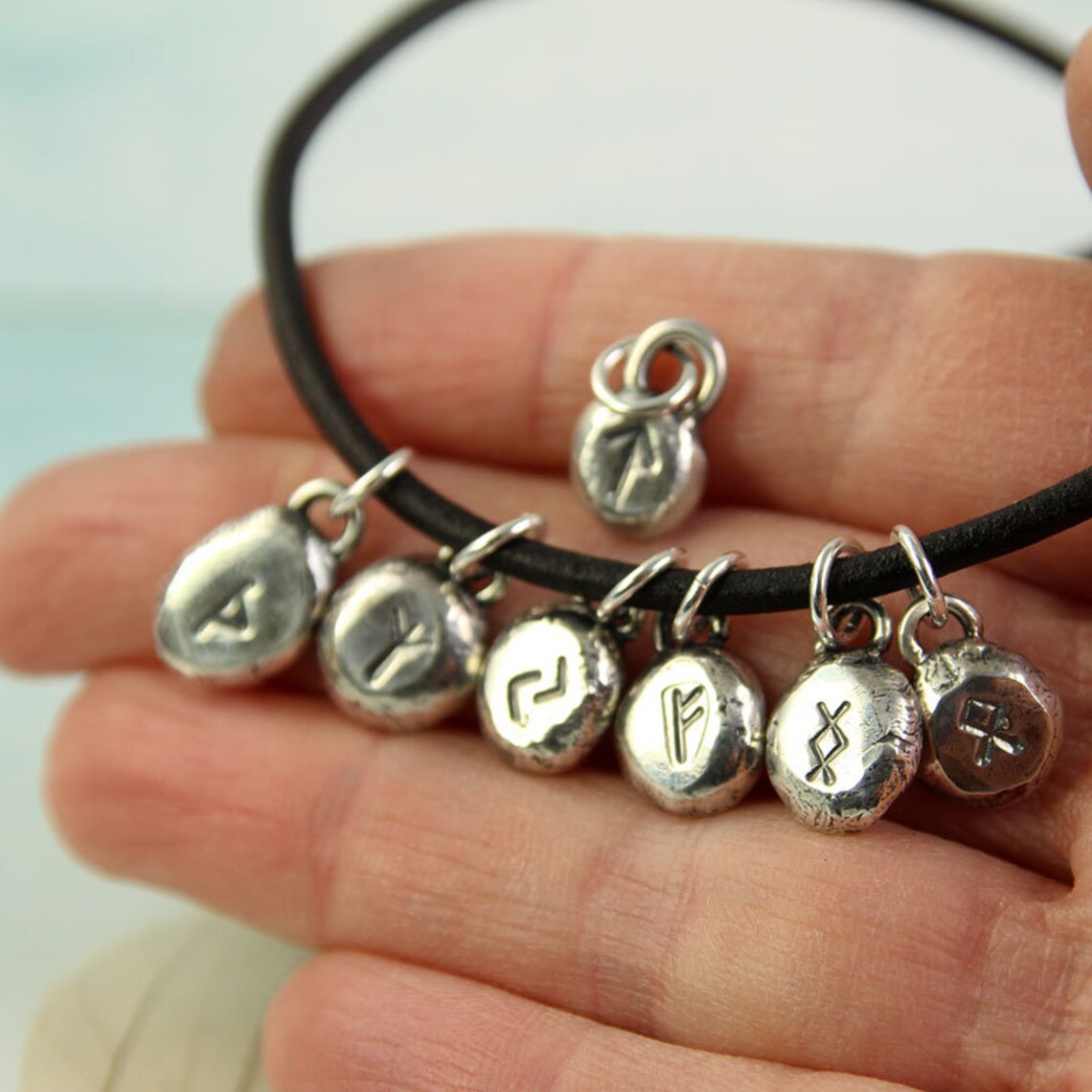 Silver Rune Pendant Small Nugget Rustic Recycled Silver - Etsy