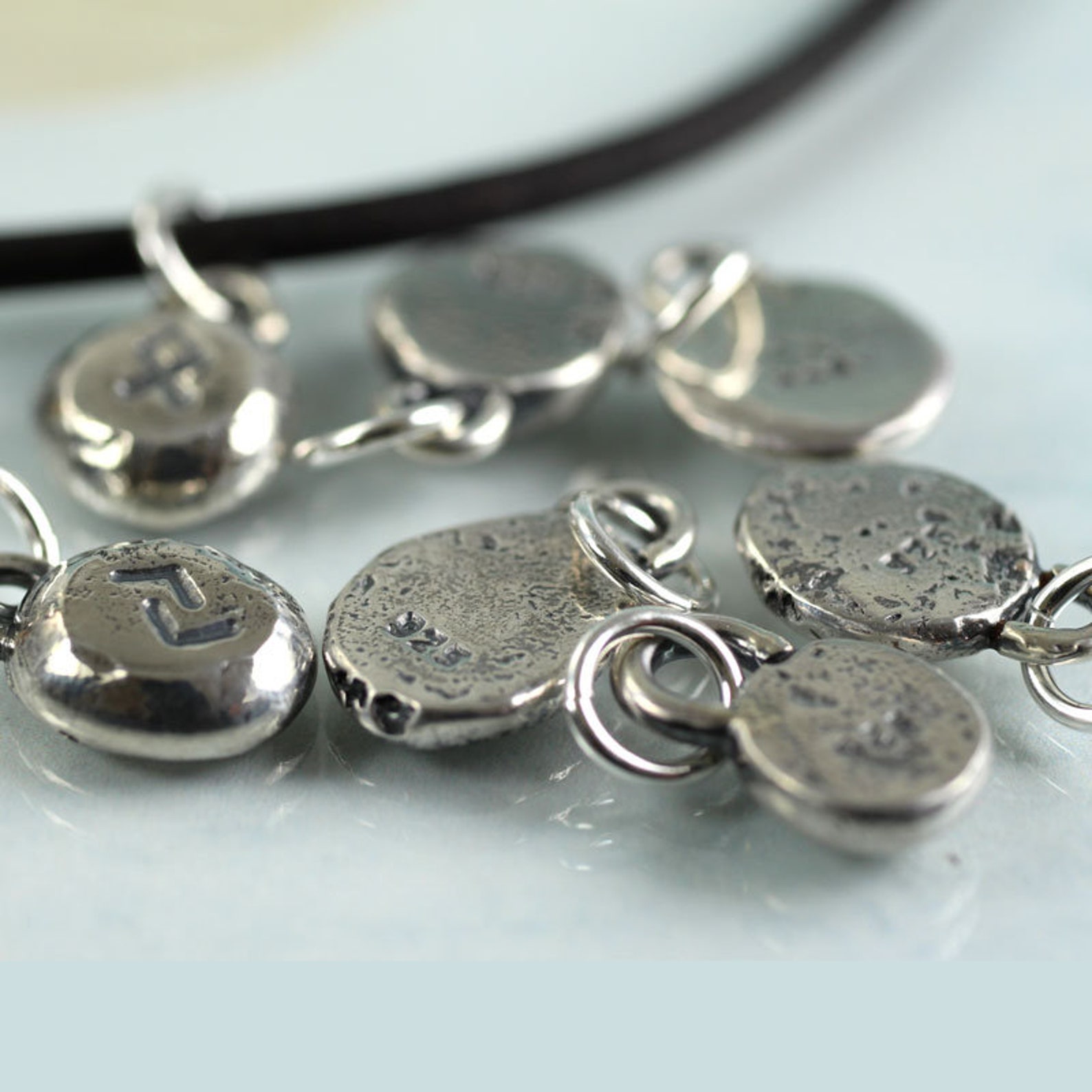 Silver Rune Pendant Small Nugget Rustic Recycled Silver | Etsy