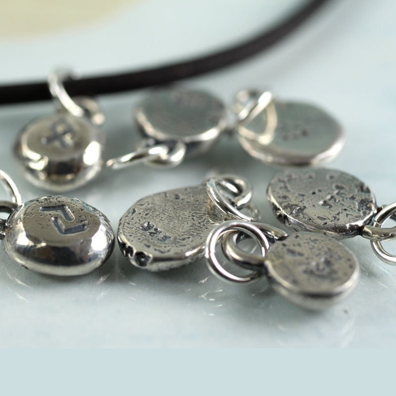 Silver Rune Pendant Small Nugget Rustic Recycled Silver - Etsy