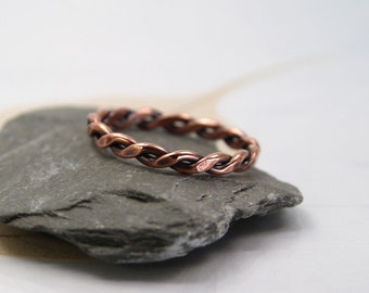 Copper Twist Ring - Etsy UK