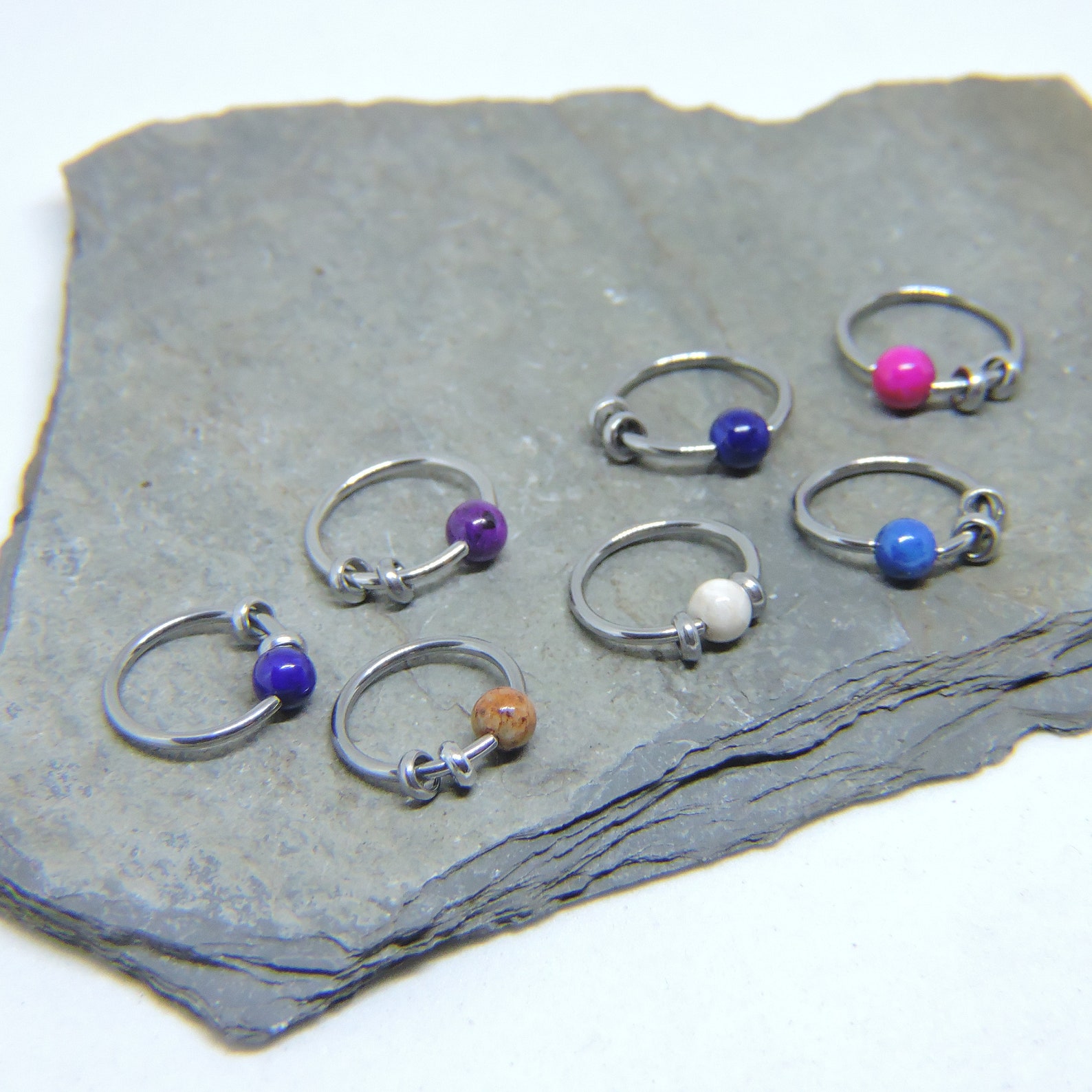 Captive Bead Ring 18G or 16G Choose Diameter 1 or SET of | Etsy