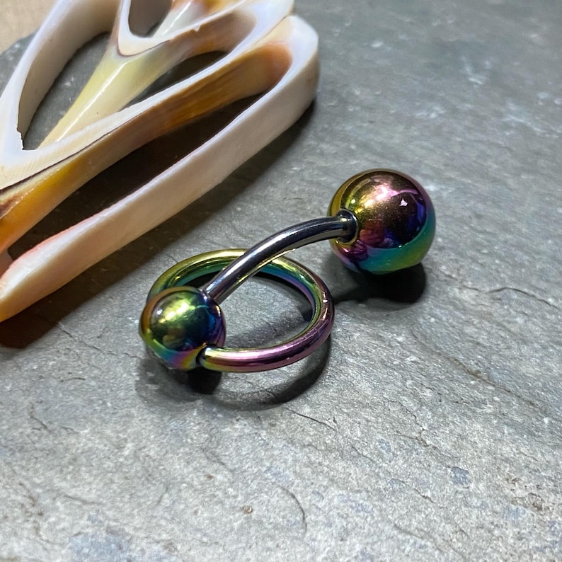 Rainbow Prince Albert Barbell PA 8mm End 14G 12G 10G 8G Slave Ring - Etsy
