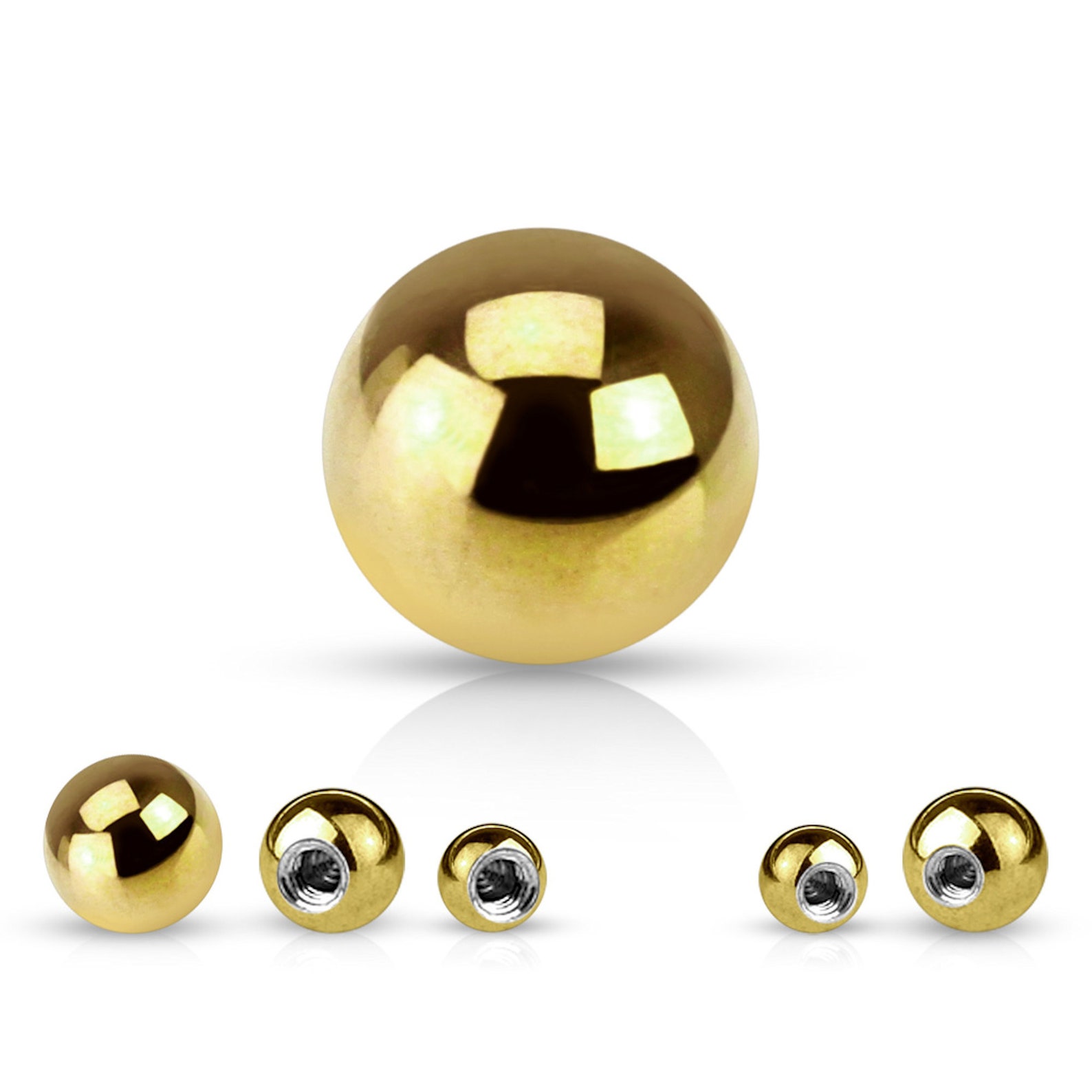 GOLD Replacement Ball Ends for 14G 12G or 10G Barbells SET - Etsy