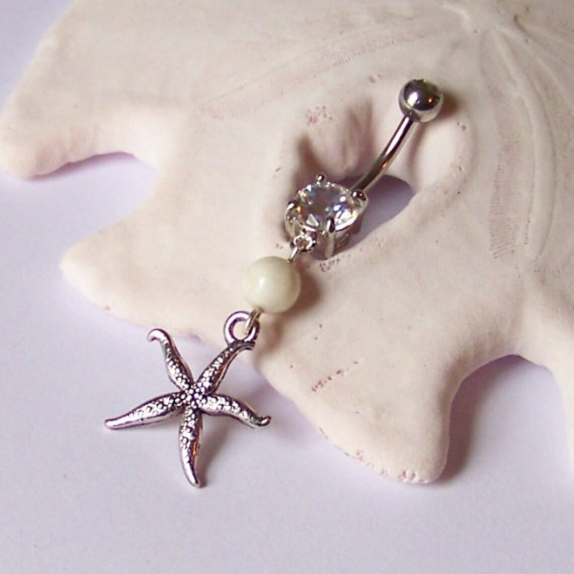 Belly Button Ring Belly Button Jewelry Silver Starfish | Etsy