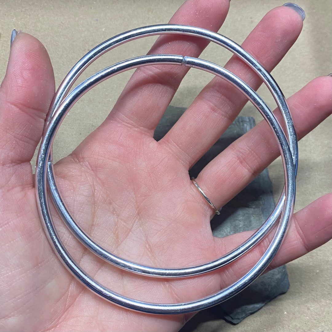 Set of Aluminum Detachable Tunnel Hoops 8G 6G 2.5” 3” 3.5” Silver Hoops ...