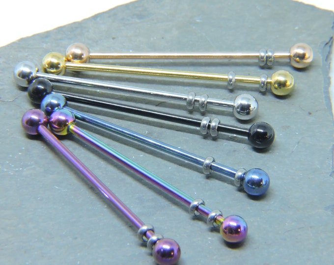 14G 316L Surgical Steel Butterfly Industrial Barbell,ear Piercing ...