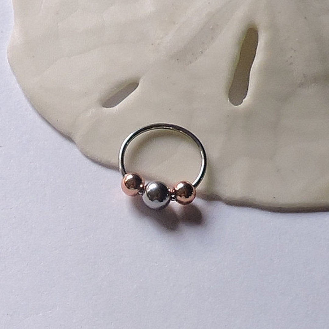 Captive Bead Rings SET of 2 20 Gauge 18 Gauge 8mm 5/16 or 10mm 3/8 CBR ...