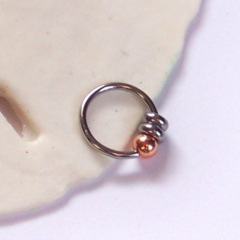 Captive Bead Ring 18 or 16 Gauge Choose Size Copper Bead - Etsy