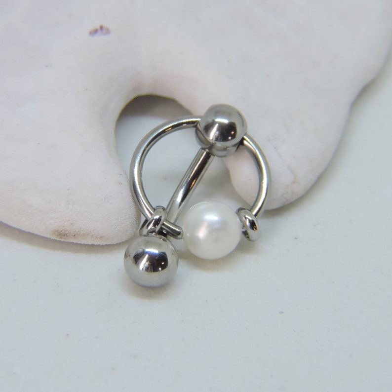 Vertical Hood Piercing Barbell 14G 12G 10G VCH Straight or Curved ...