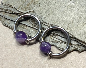 Nipple Rings Gauged Captive Bead Rings 12G 3/8 7/16 5/8 3/4 10G 1/2 5/8 ...