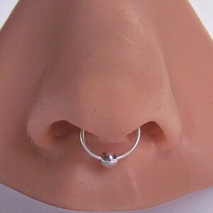 Endless Hoop Nose Ring Sterling Silver 22G 20G 18G 5/16 8mm 3/8 10mm ...